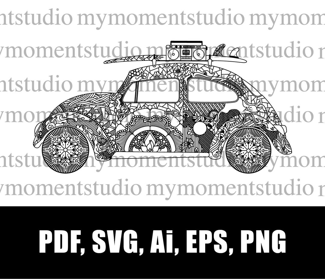 VW Beetle Mandala Design, Vector File, Mandala Design - Etsy