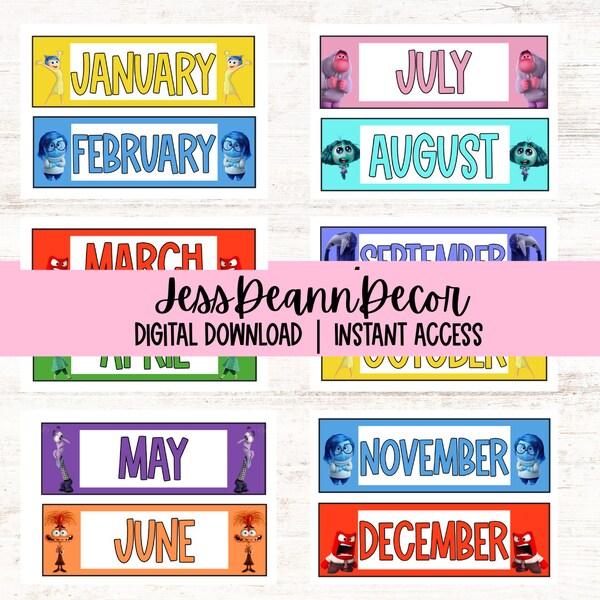 Months of the Year Posters - Etsy