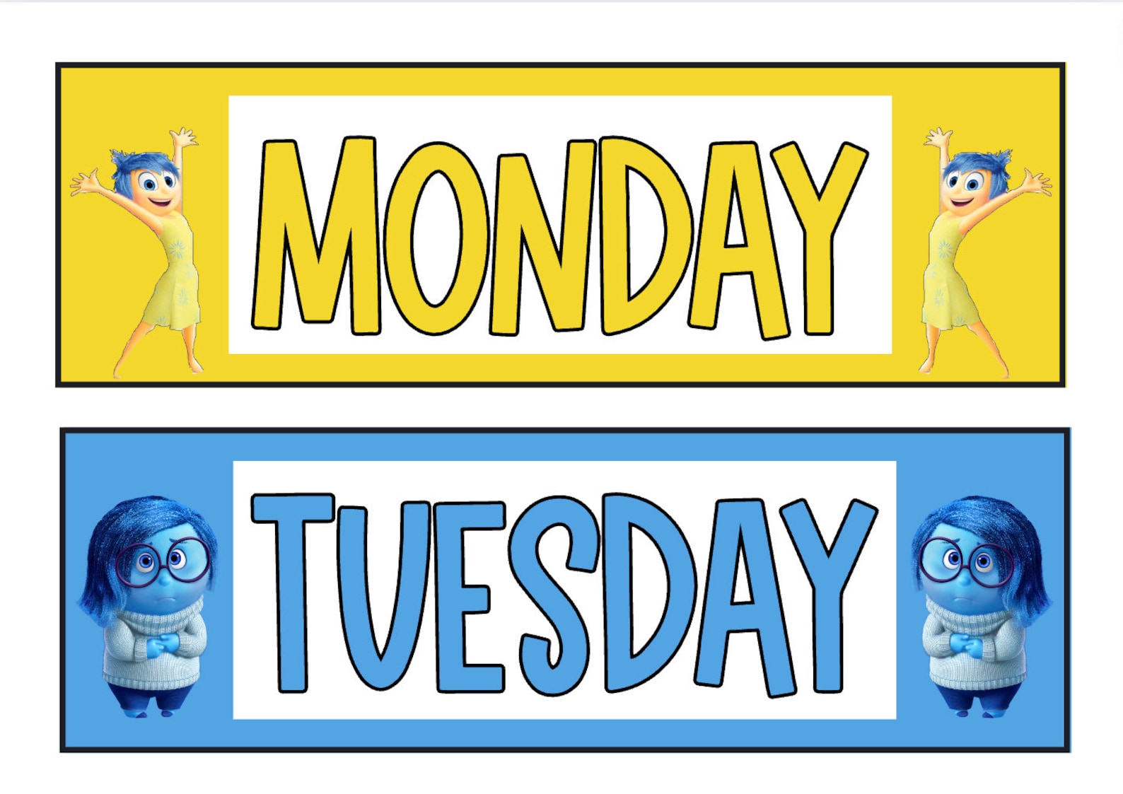 Inside Out Days of the Week | Days of the Week Class Posters | Inside ...