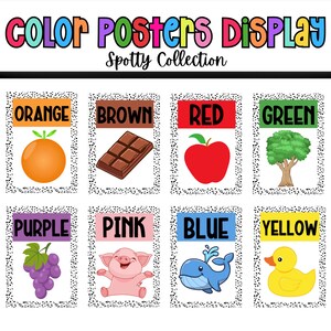 Color Posters Classroom Decorations Printable Spotted Brights Classroom ...