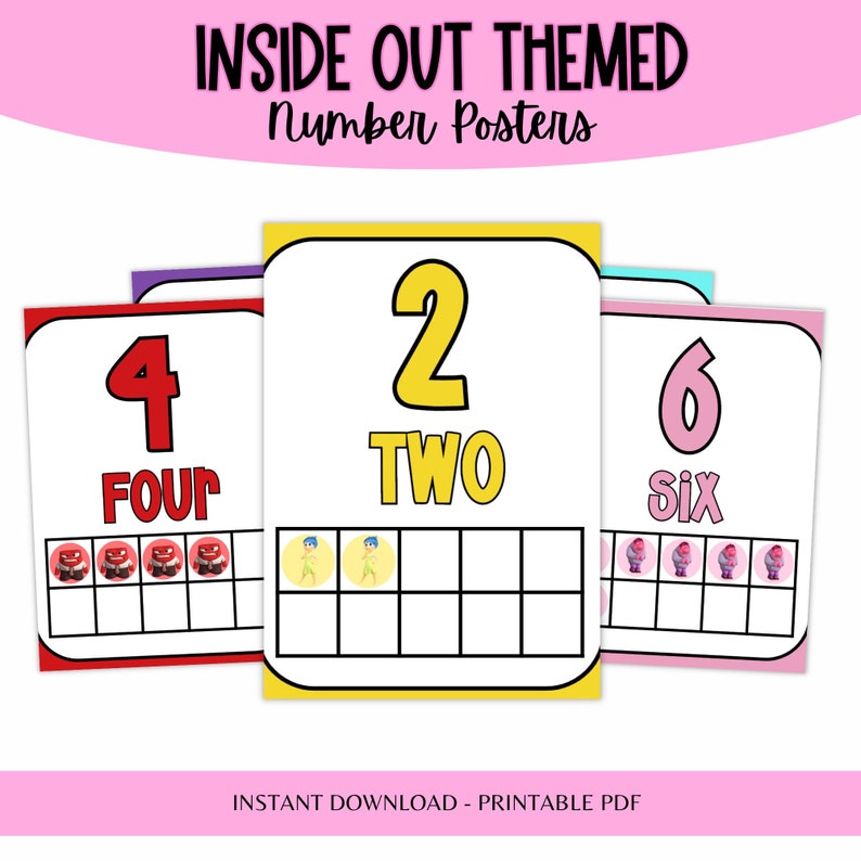 Inside Out Numbers | Inside Out Classroom Decor | Inside Out Number ...
