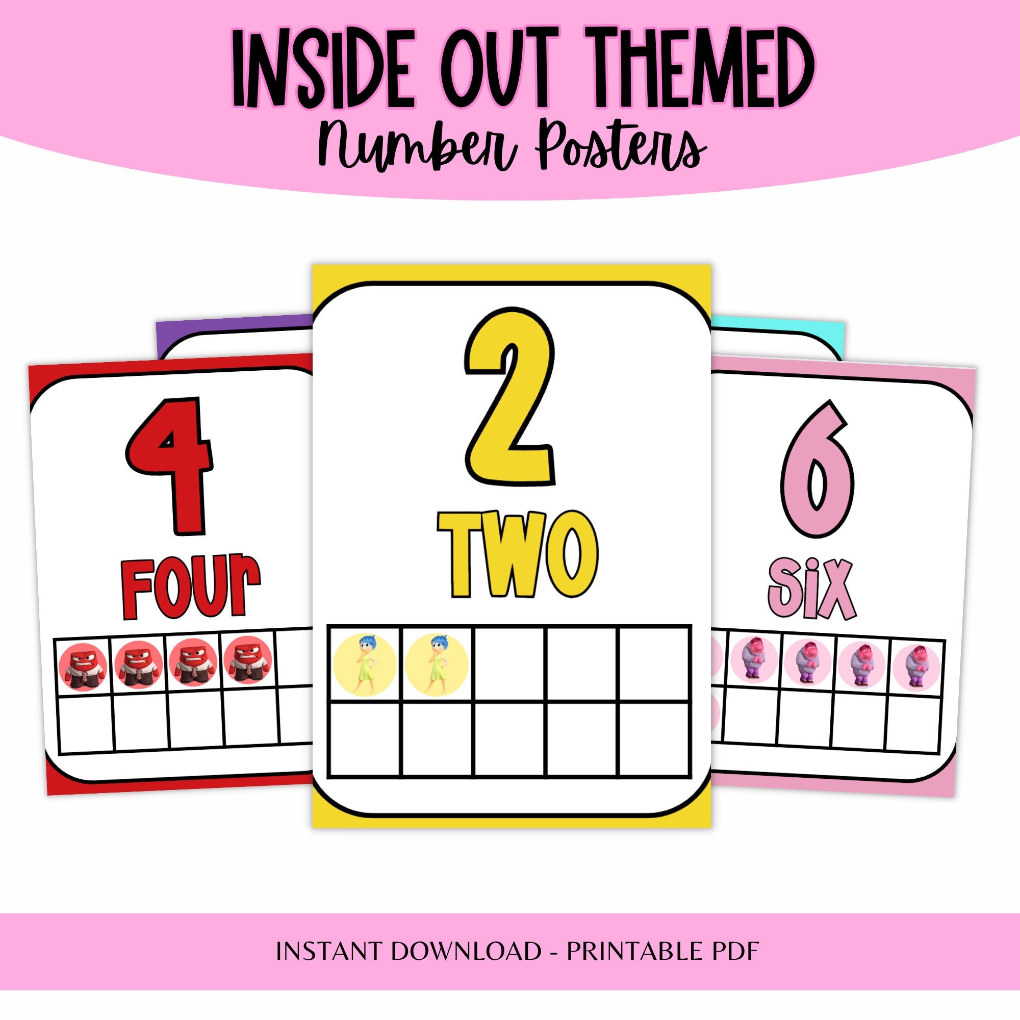 Inside Out Numbers | Inside Out Classroom Decor | Inside Out Number ...