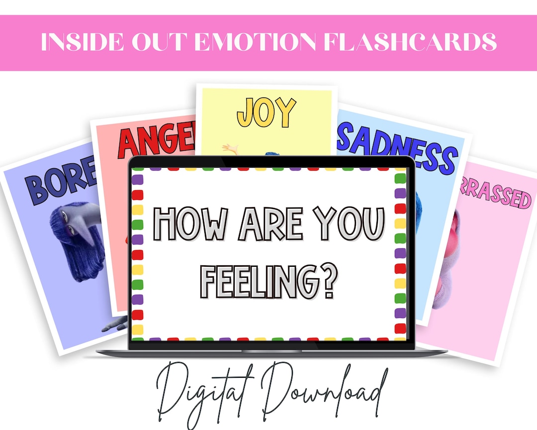 Inside Out Emotion Flashcards | Hand Held Emotion Flashcards | Emotion ...