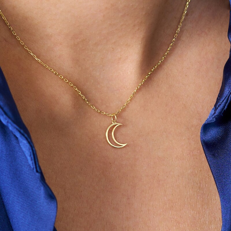 Gold Moon Necklace - Etsy