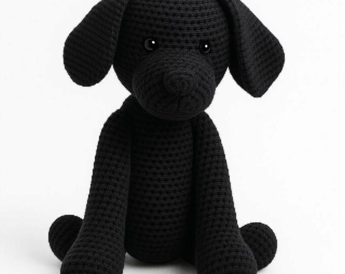 Black Labrador Retriever Crochet Pattern – Amigurumi Dog PDF Tutorial – Realistic Puppy Plushie ...
