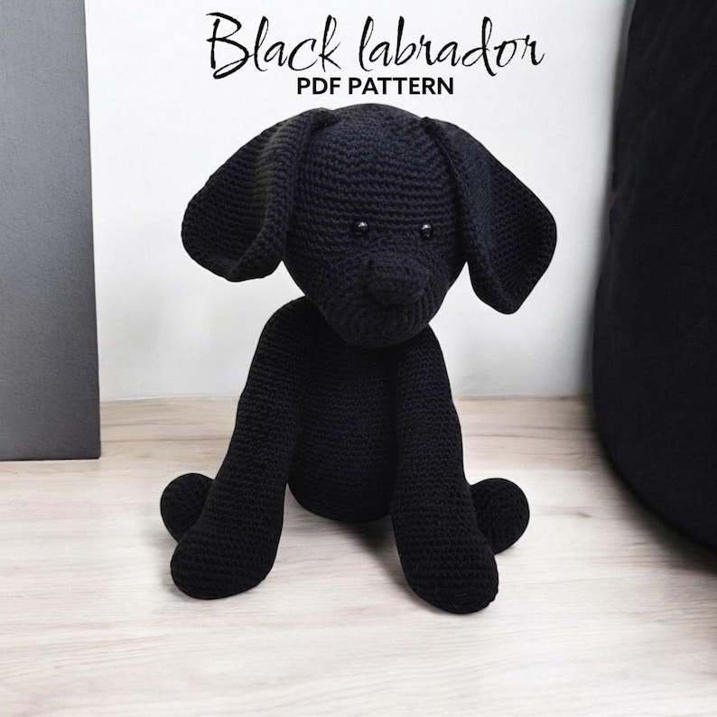 Crochet Pattern: Dog Amigurumi, Crochet Puppy, Black Labrador Retriever ...