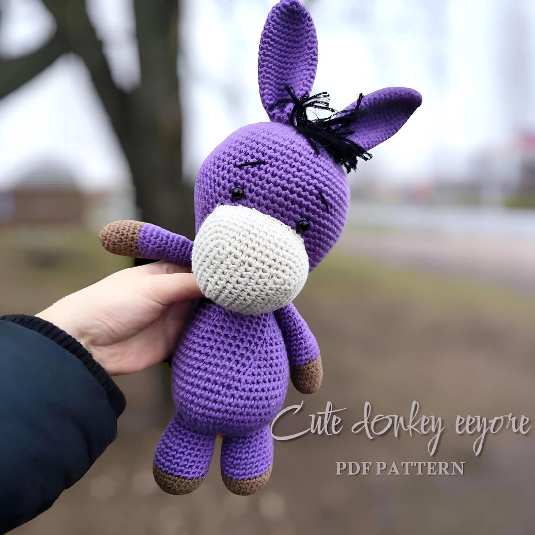 Crochet Donkey Plush Pattern - Cute Amigurumi Donkey & Horse Toy ...