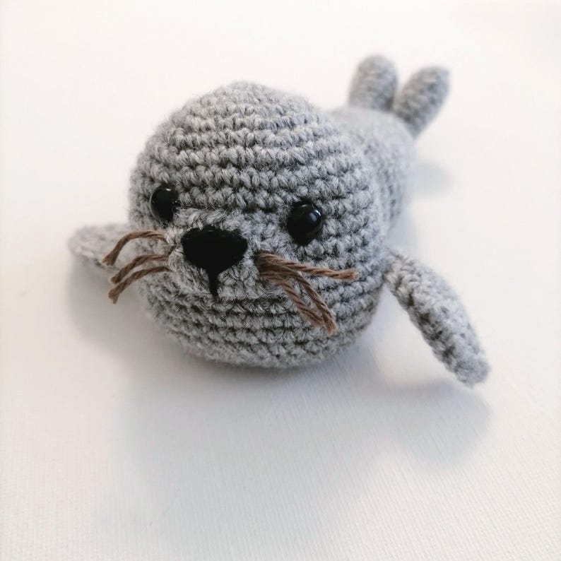 Seal Crochet Pattern Amigurumi Seal Plush Toy, Cute Soft Seal Plushie ...