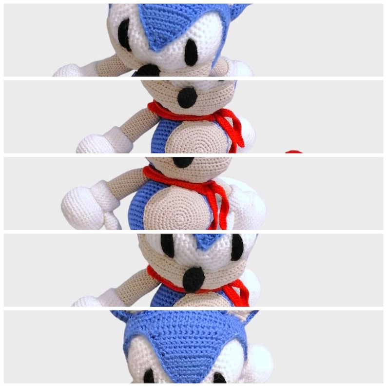 Sonic the Hedgehog Crochet Pattern DIY Amigurumi Sonic Plush Toy ...