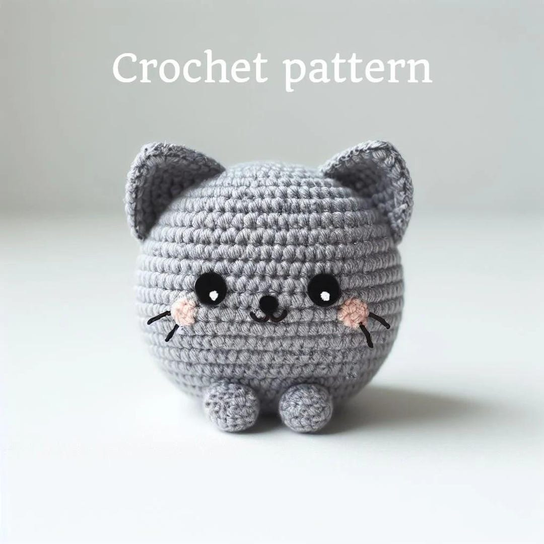 Crochet Pattern Mini Calico Kawaii Amigurumi Tiny Cat Plushie Keychain ...