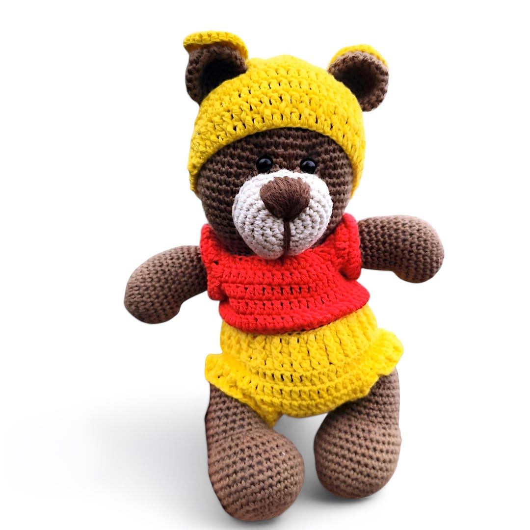 Pooh Bear Crochet Pattern – DIY Teddy Bear Plush With Pooh Bear Clothes ...