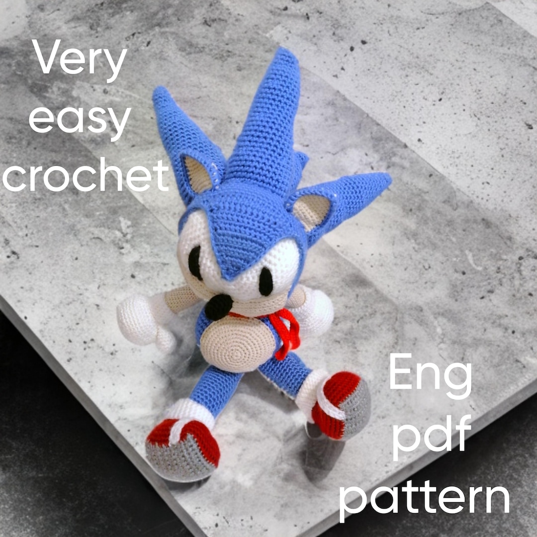 Sonic the Hedgehog Crochet Pattern DIY Amigurumi Sonic Plush Toy ...