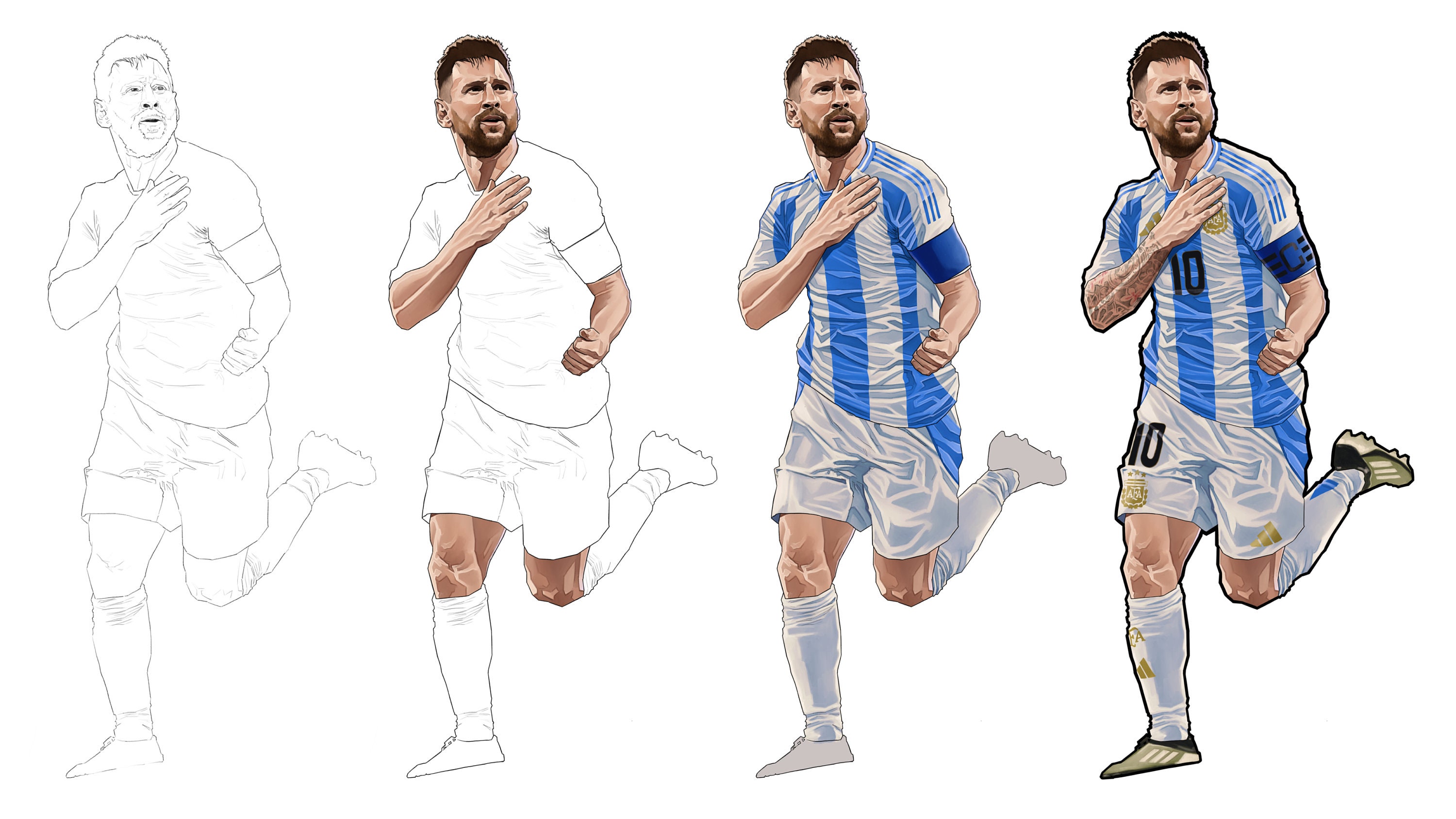 LIONEL MESSI - White Color Blast - Original Artwork Sports Card - Etsy