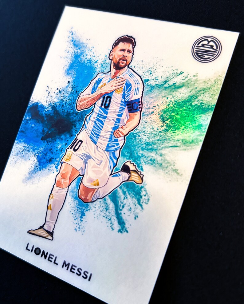 LIONEL MESSI - White Color Blast - Original Artwork Sports Card - Etsy