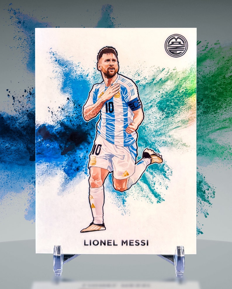 LIONEL MESSI - White Color Blast - Original Artwork Sports Card - Etsy
