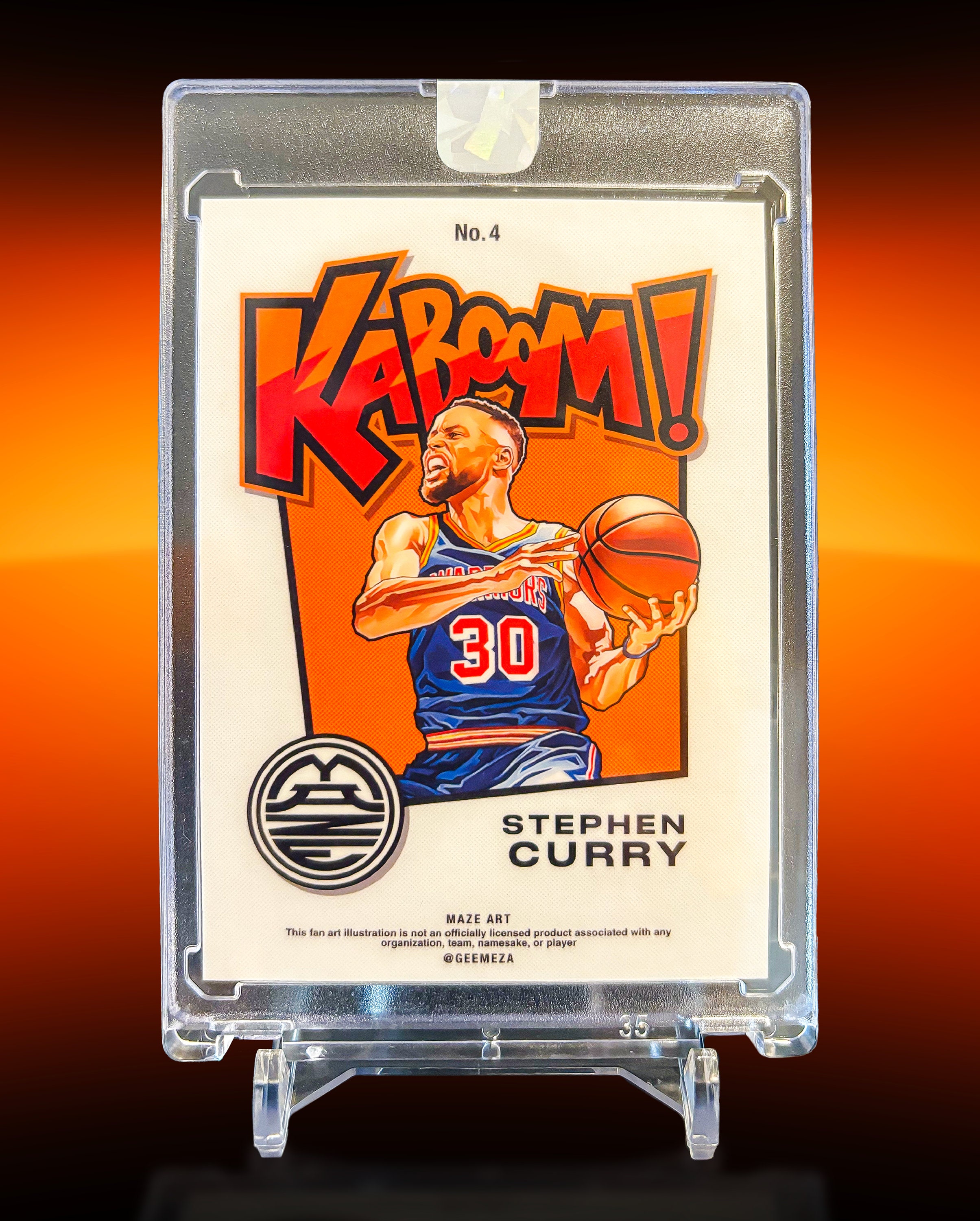 STEPH CURRY - KABOOM! Original Artwork Sports Card - Etsy