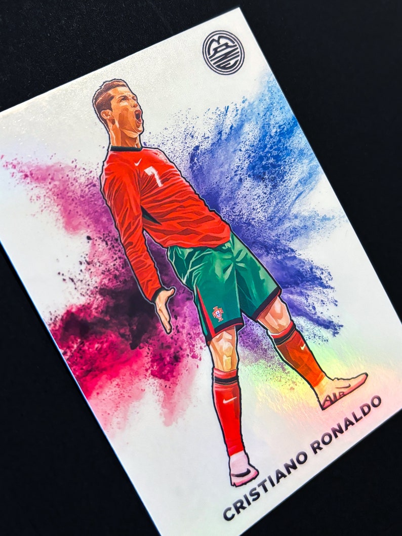 CRISTIANO RONALDO - White Color Blast - Original Artwork Sports Card - Etsy