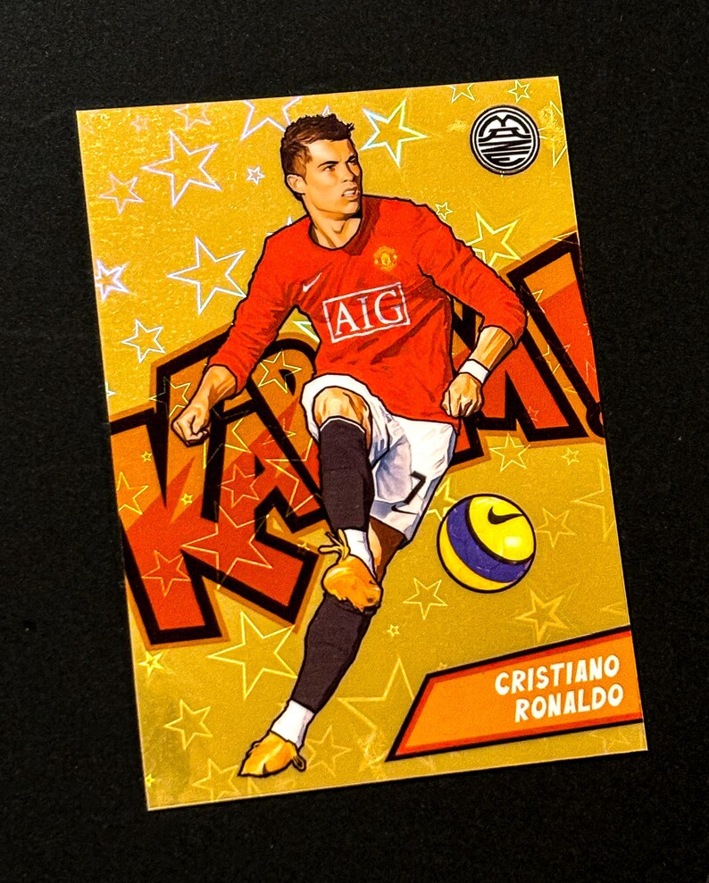 CRISTIANO RONALDO Gold KABOOM Original Artwork Sports Card - Etsy