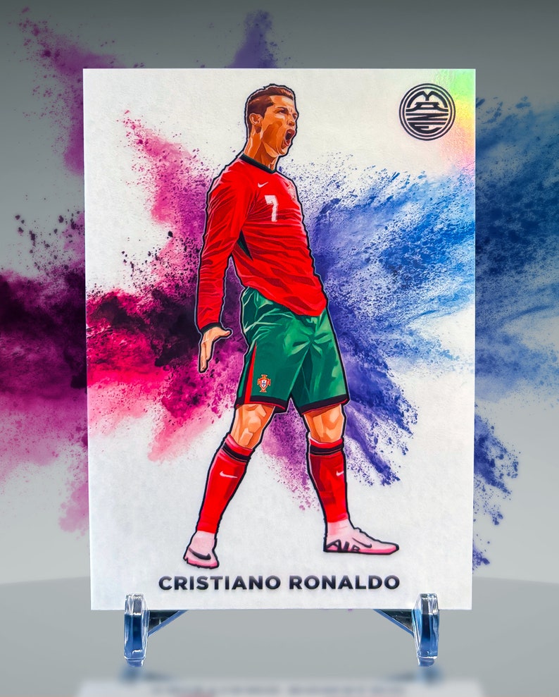 CRISTIANO RONALDO - White Color Blast - Original Artwork Sports Card - Etsy