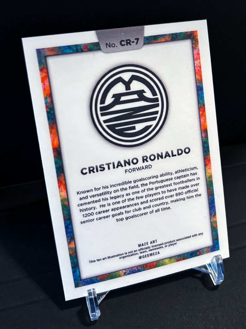 CRISTIANO RONALDO - White Color Blast - Original Artwork Sports Card - Etsy