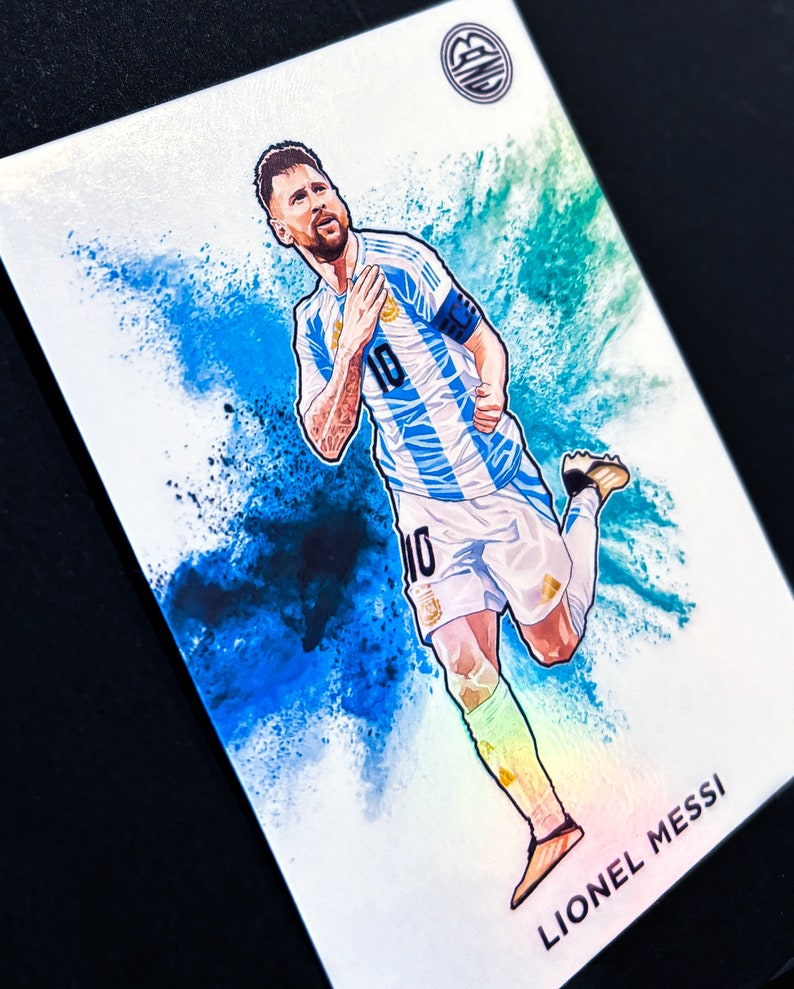 LIONEL MESSI - White Color Blast - Original Artwork Sports Card - Etsy