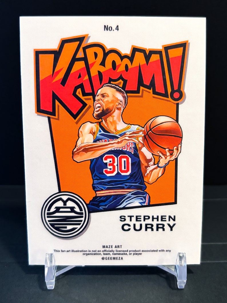 STEPH CURRY - KABOOM! Original Artwork Sports Card - Etsy