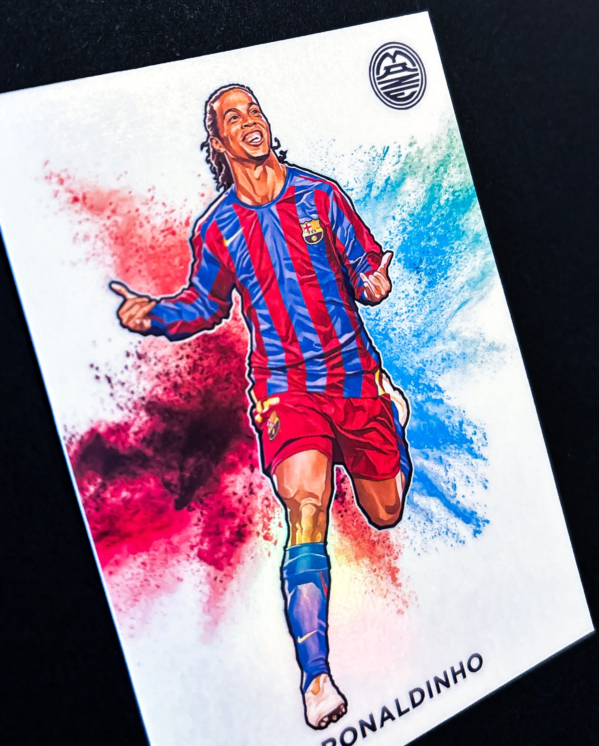 RONALDINHO - White Color Blast - Original Artwork Sports Card - Etsy