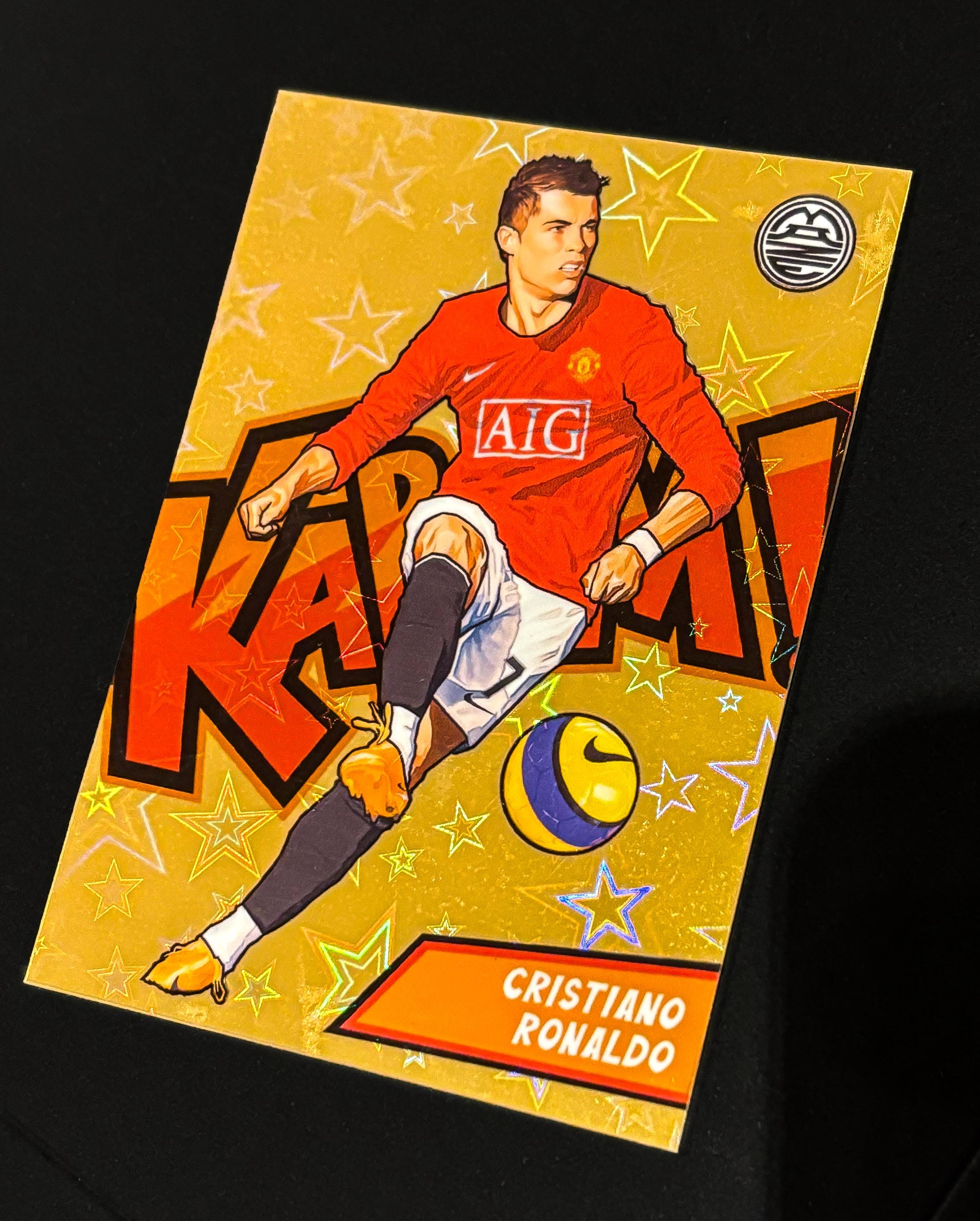 CRISTIANO RONALDO Gold KABOOM Original Artwork Sports Card - Etsy