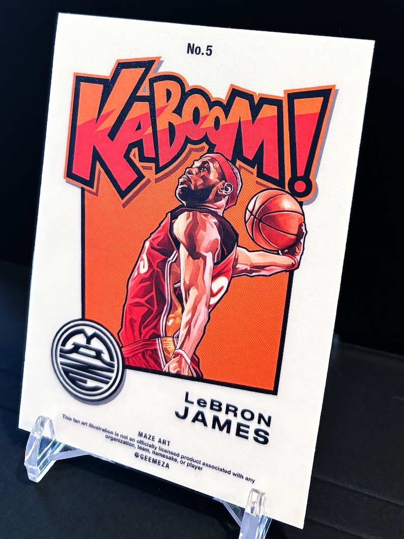 Lebron JAMES - KABOOM! Original Artwork Sports Card - Etsy