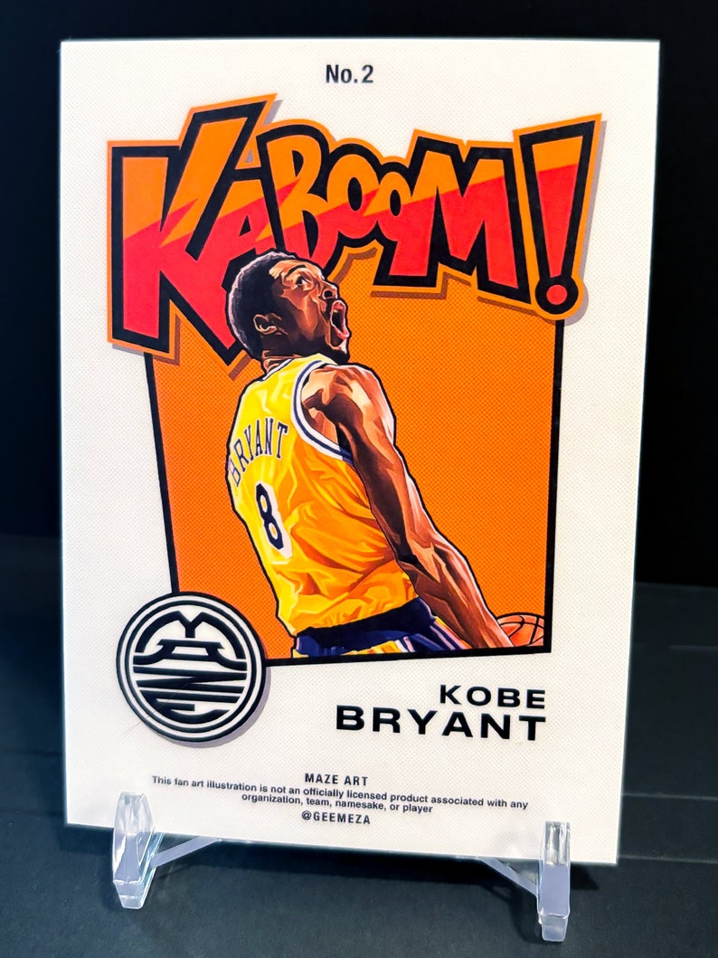 KOBE BRYANT - KABOOM! Original Artwork Sports Card - Etsy