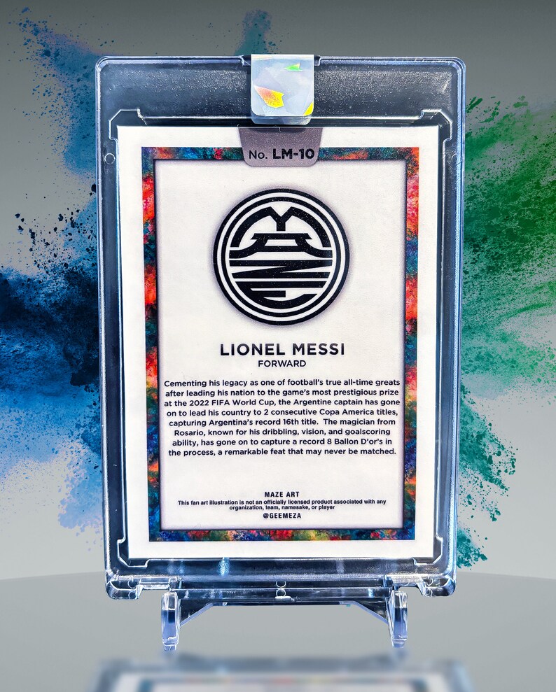 LIONEL MESSI - White Color Blast - Original Artwork Sports Card - Etsy