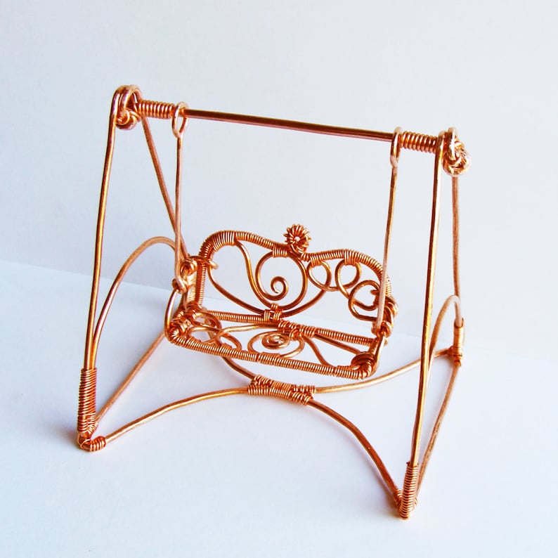 Miniature Copper Garden Swing Wire Sculpture - Etsy