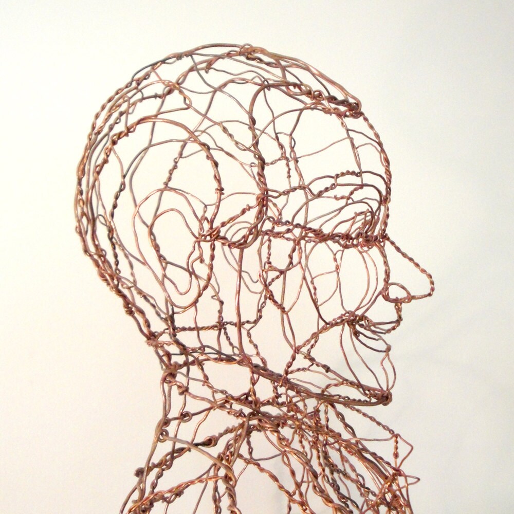 Office Man Lifesize Copper Wire Sculpture - Etsy