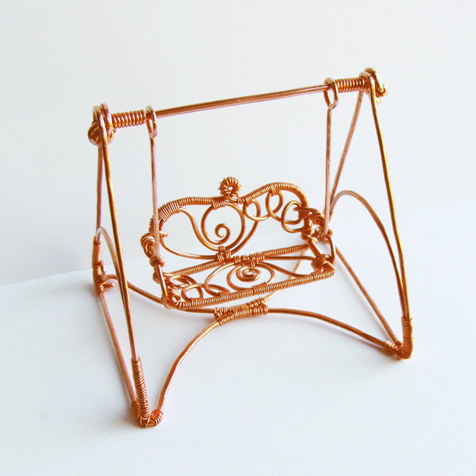 Miniature Copper Garden Swing Wire Sculpture - Etsy