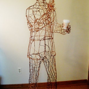 Office Man Lifesize Copper Wire Sculpture - Etsy