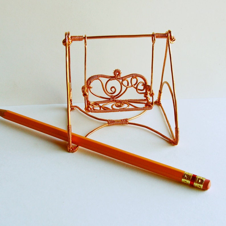 Miniature Copper Garden Swing Wire Sculpture - Etsy