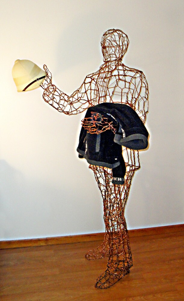 Office Man Lifesize Copper Wire Sculpture - Etsy