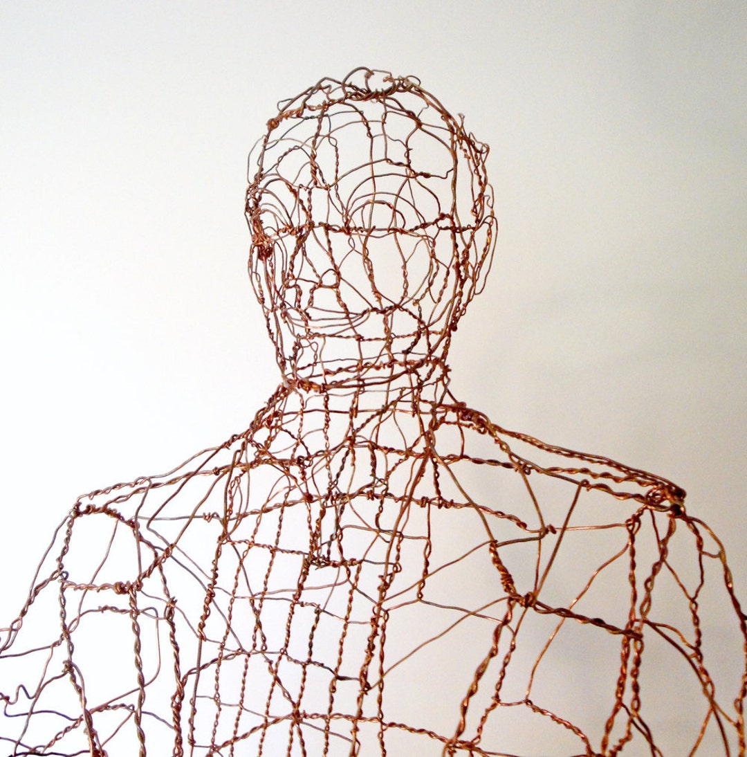 Office Man Lifesize Copper Wire Sculpture - Etsy