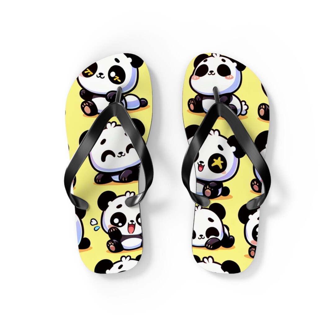 Cute Panda Flip Flops, Fun Summer Footwear, Beachwear, Vacation ...