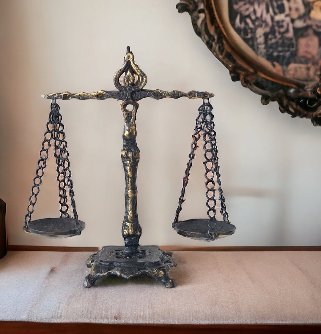 Brass Scales of Justice, Law Office Decor, Libra Scale, Unique Balance ...