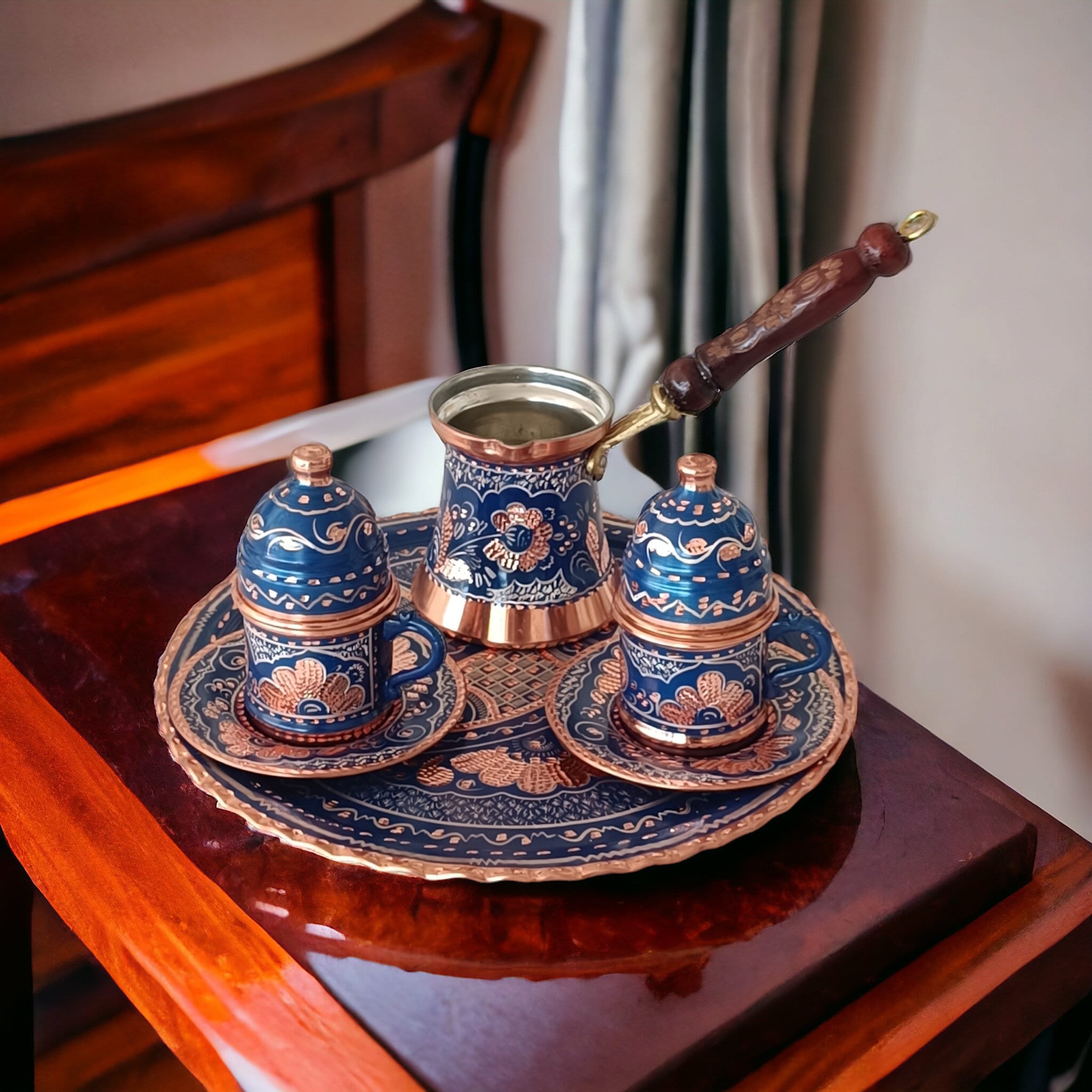 Turkish Coffee Set, Turkish Coffee Cup Set, Copper Coffee Set, Copper ...