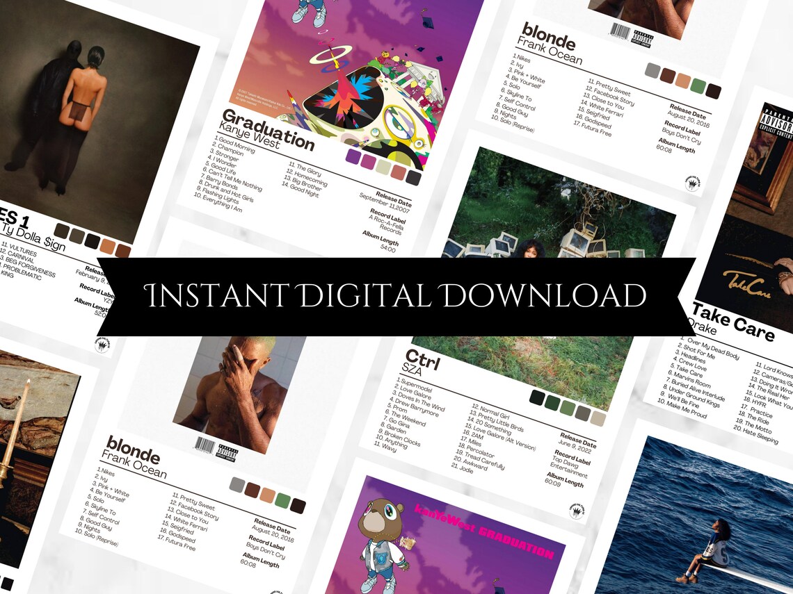 Custom Album Poster, Customisable Digitsl Music Poster, Album Poster ...