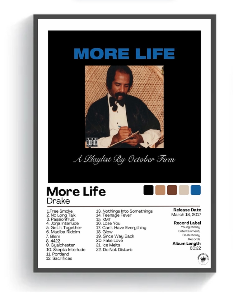 Drake More Life Album Cover Poster, Wall Art, Printable, Digital Poster ...