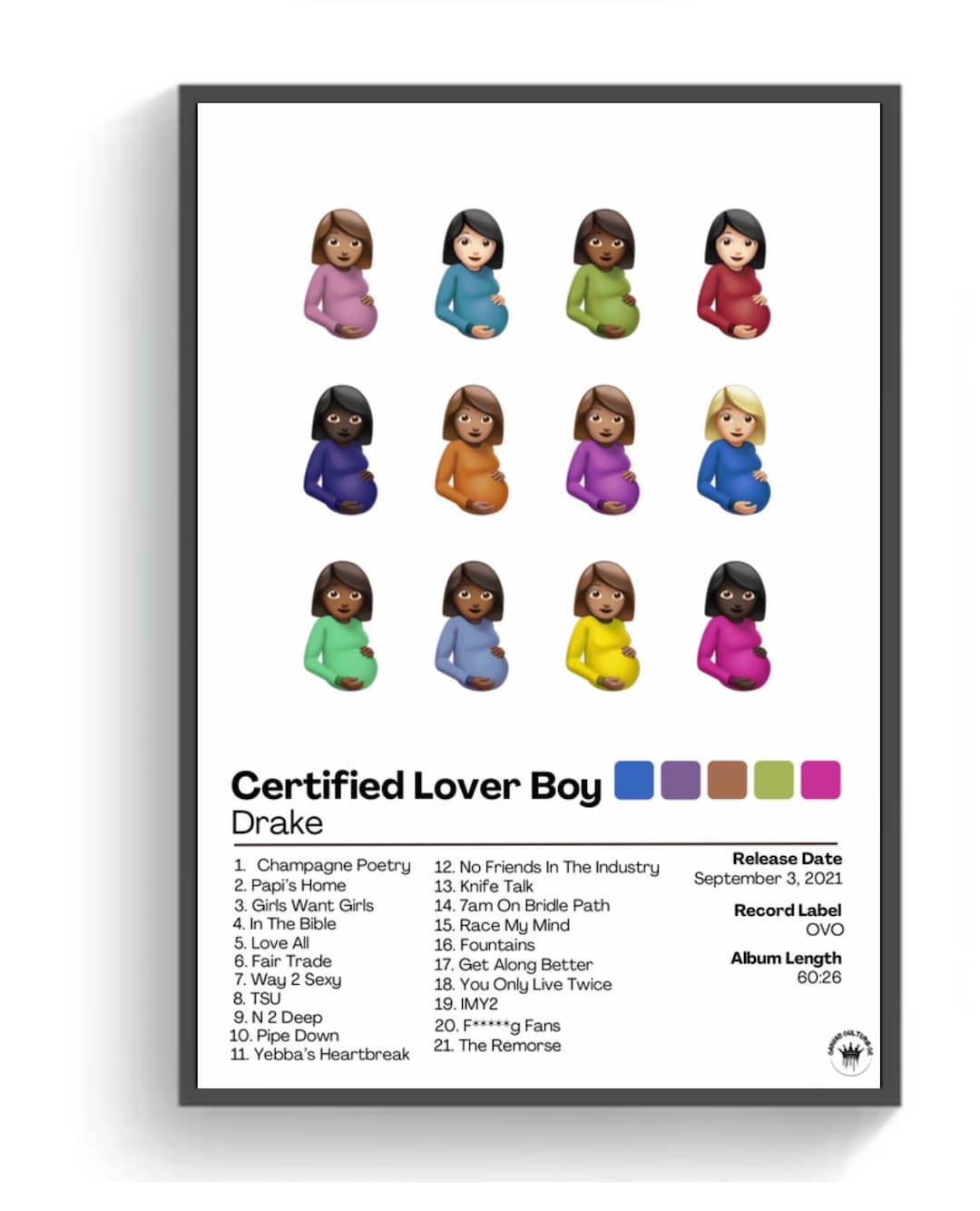 Drake Certified Lover Boy Album Cover Poster, Wall Art, Printable ...