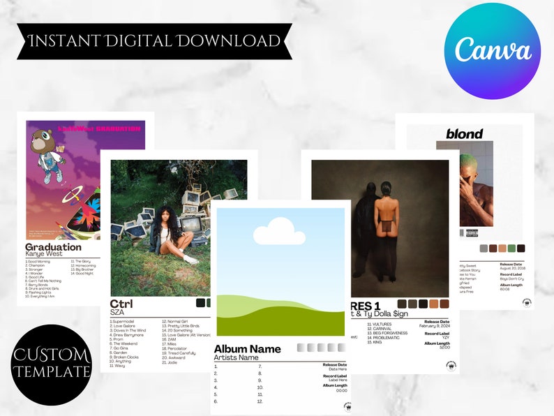 Custom Album Poster, Customisable Digitsl Music Poster, Album Poster ...