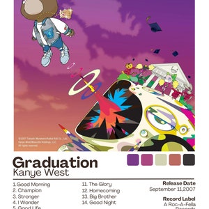 Kanye West Graduation Poster, Wall Art, Printable, Album Art - Etsy