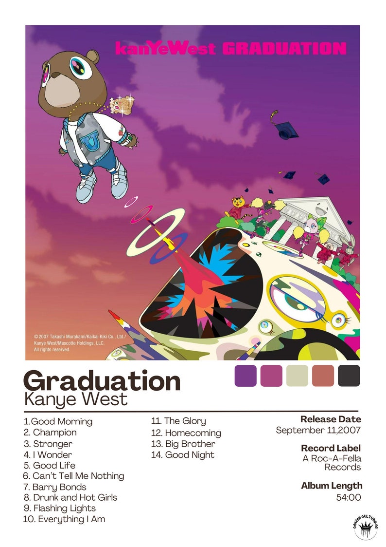 Kanye West Graduation Poster, Wall Art, Printable, Album Art - Etsy