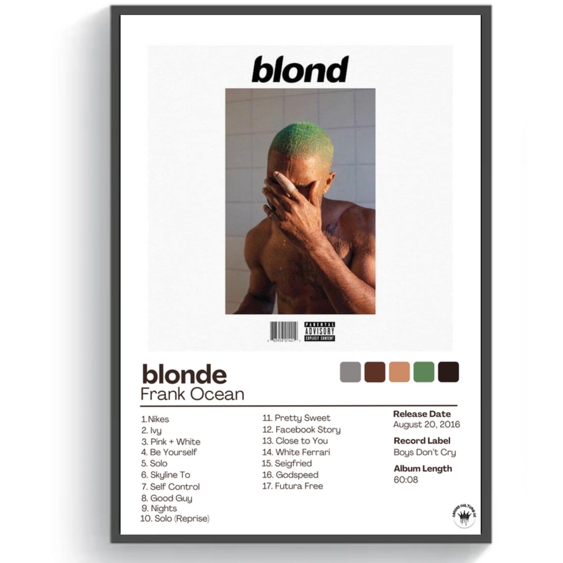 Frank Ocean Blonde Album Cover Poster, Album Art, Wall Art - Etsy