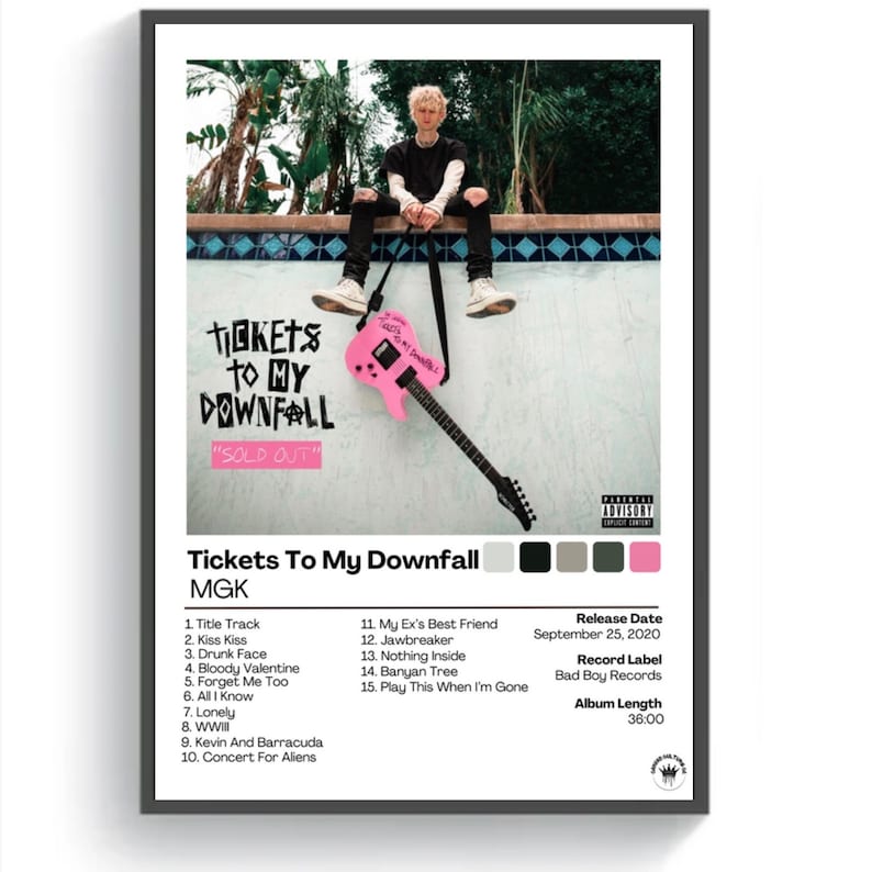 MGK Tickets to My Downfall Album Cover Poster, Wall Art, Printable ...