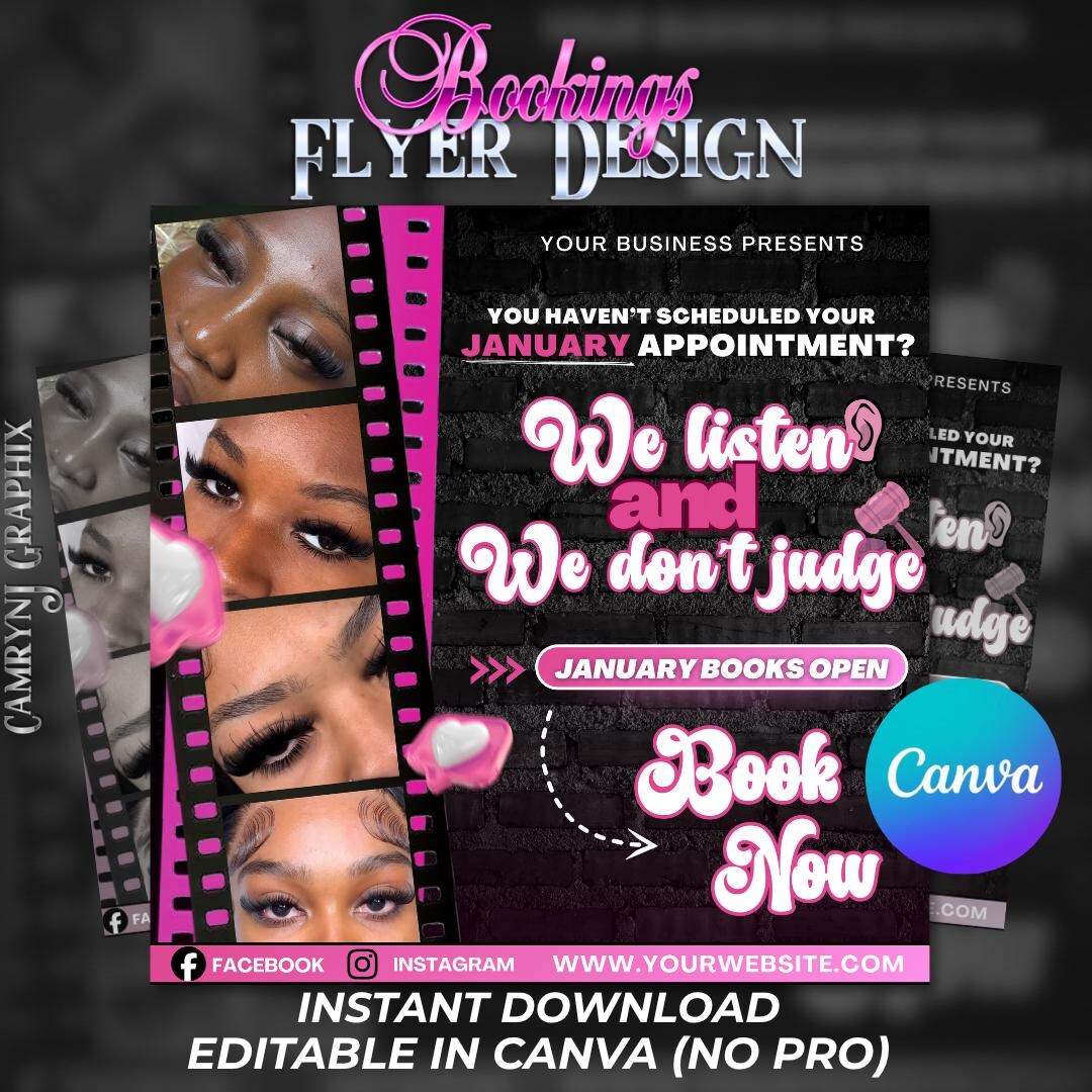 Booking Flyer Template: 'we Listen and Don’t Judge' Small Business ...